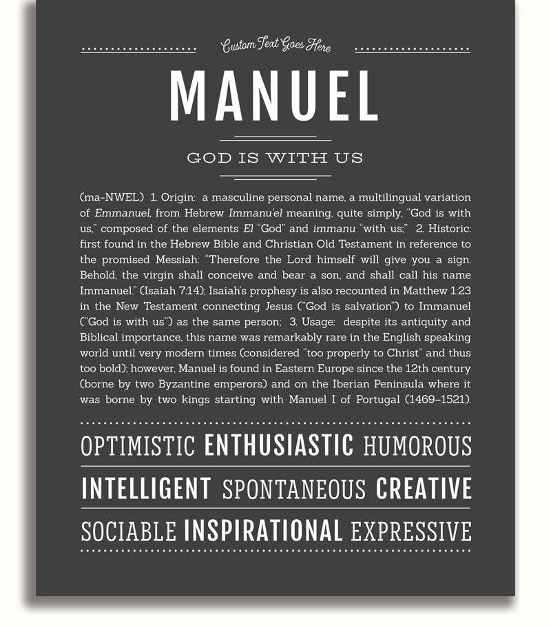 Manuel Personalized Name Meaning Art Prints – Name Stories