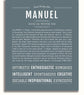 Manuel Personalized Name Meaning Art Prints – Name Stories