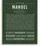 Manuel Personalized Name Meaning Art Prints – Name Stories