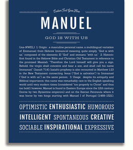 Manuel Personalized Name Meaning Art Prints – Name Stories