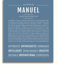 Manuel Personalized Name Meaning Art Prints – Name Stories
