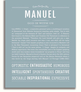 Manuel Personalized Name Meaning Art Prints – Name Stories