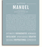 Manuel Personalized Name Meaning Art Prints – Name Stories