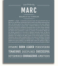 Marc Personalized Name Meaning Art Prints – Name Stories