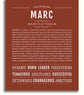 Marc Personalized Name Meaning Art Prints – Name Stories