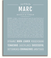 Marc Personalized Name Meaning Art Prints – Name Stories