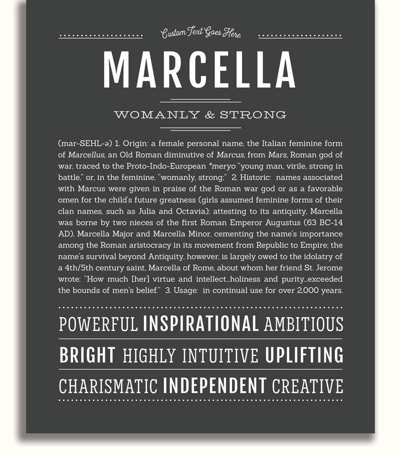 Marcella Personalized Name Meaning Art Prints – Name Stories