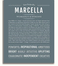 Marcella Personalized Name Meaning Art Prints – Name Stories