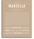 Marcella Personalized Name Meaning Art Prints – Name Stories