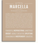 Marcella Personalized Name Meaning Art Prints – Name Stories