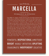 Marcella Personalized Name Meaning Art Prints – Name Stories