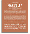 Marcella Personalized Name Meaning Art Prints – Name Stories