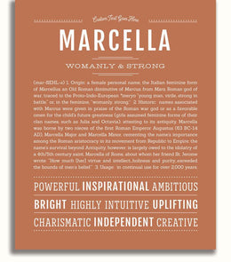 Marcella Personalized Name Meaning Art Prints – Name Stories