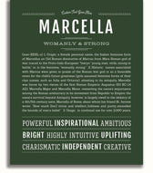 Marcella Personalized Name Meaning Art Prints – Name Stories