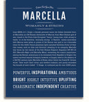 Marcella Personalized Name Meaning Art Prints – Name Stories