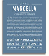 Marcella Personalized Name Meaning Art Prints – Name Stories