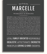 Marcelle Personalized Name Meaning Art Prints – Name Stories