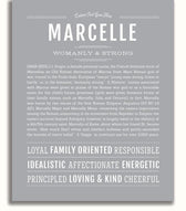 Marcelle Personalized Name Meaning Art Prints – Name Stories