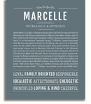 Marcelle Personalized Name Meaning Art Prints – Name Stories