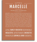Marcelle Personalized Name Meaning Art Prints – Name Stories