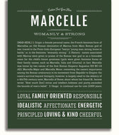 Marcelle Personalized Name Meaning Art Prints – Name Stories