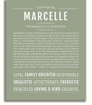 Marcelle Personalized Name Meaning Art Prints – Name Stories