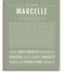 Marcelle Personalized Name Meaning Art Prints – Name Stories