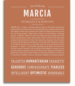 Marcia | Name Art Print – Name Stories