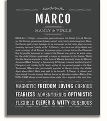 Marco | Name Art Print – Name Stories