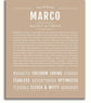 Marco | Name Art Print – Name Stories