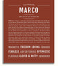 Marco Personalized Name Meaning Art Prints – Name Stories