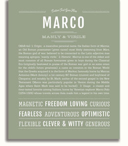 Marco | Name Art Print – Name Stories
