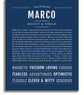 Marco Personalized Name Meaning Art Prints – Name Stories