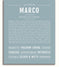 Marco Personalized Name Meaning Art Prints – Name Stories