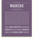 Marcos Personalized Name Meaning Art Prints – Name Stories