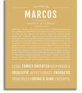 Marcos Personalized Name Meaning Art Prints – Name Stories