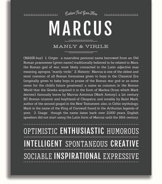 Marcus | Name Art Print – Name Stories