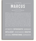 Marcus Personalized Name Meaning Art Prints – Name Stories