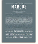 Marcus Personalized Name Meaning Art Prints – Name Stories