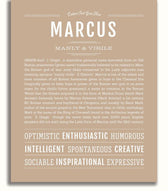 Marcus Personalized Name Meaning Art Prints – Name Stories