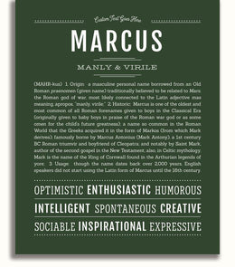 Marcus | Name Art Print – Name Stories