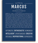 Marcus Personalized Name Meaning Art Prints – Name Stories