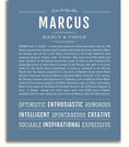 Marcus Personalized Name Meaning Art Prints – Name Stories