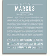 Marcus Personalized Name Meaning Art Prints – Name Stories