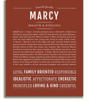 Marcy Personalized Name Meaning Art Prints – Name Stories