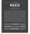 Marek Personalized Name Meaning Art Prints – Name Stories