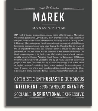 Marek | Name Art Print – Name Stories
