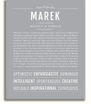 Marek Personalized Name Meaning Art Prints – Name Stories