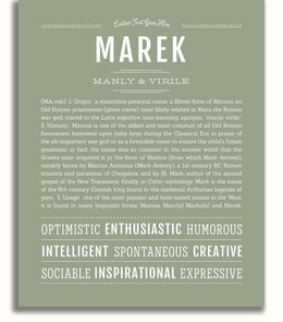 Marek | Name Art Print – Name Stories