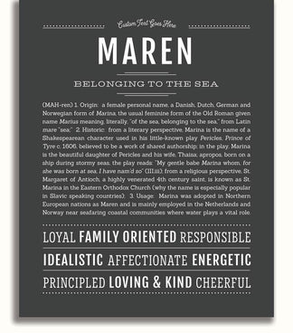 Maren | Name Art Print – Name Stories